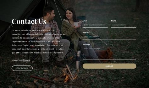contact us block with image background css template by nicepage