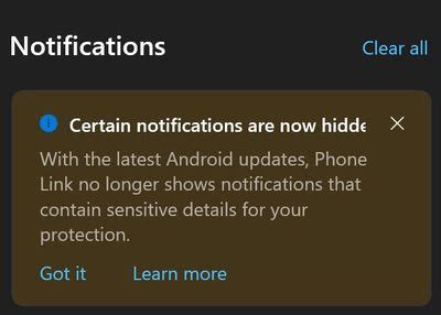 Windows Warns Phone Link Wont Show Sensitive Android 15 Notifications MSI Net Inc