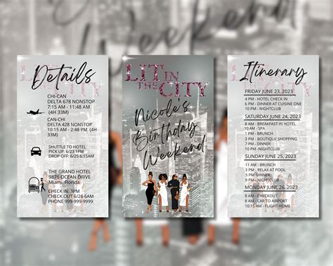 GIRLS TRIP ITINERARY Template Mobile Digital Itinerary Mobile Travel Itinerary Customizable