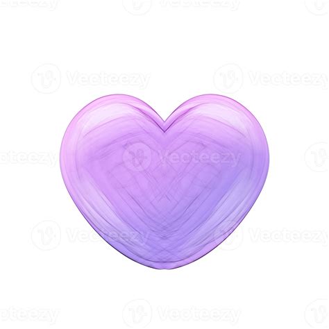 Cute Purple Heart Stationary Sticker Oil Painting 21504026 Png
