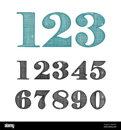 Numbers Hand Drawn Vector Numbers Sketch Drawing Numbers Part Of Set Stock Vector Image And Art