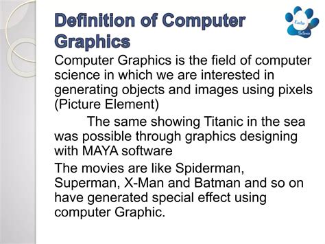 Introduction To Computer Graphics PPTX D Graphics Computer Software And Applications