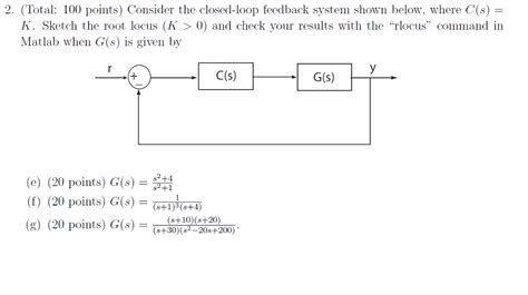 Solved 2 Total 100 Points Consider The Closed Loop