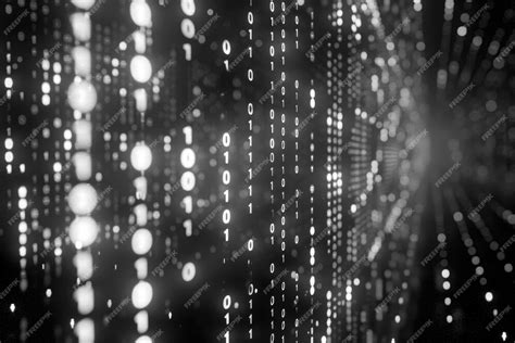 Premium Photo Binary Code Displayed On Digital Screen With Matrix Background