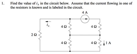 solved find the value of ix in the circuit below assume