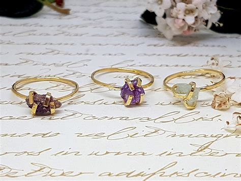 Raw Ruby Ring Raw Gemstone Ring Red Ruby Ring Gold July Etsy