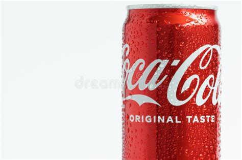 Close Up Shot Of Classic Coca Cola Red Can On The White Background Popular Product Of The Coca