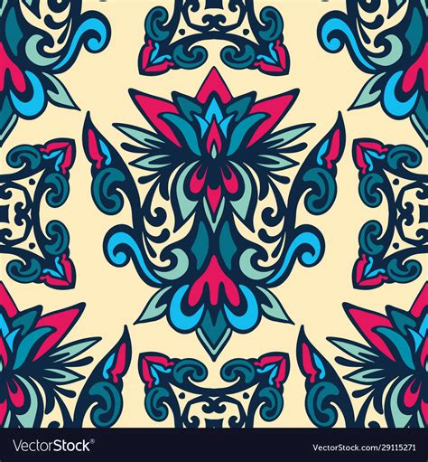 Vintage Seamless Ceramic Tile Design Pattern Vector Image