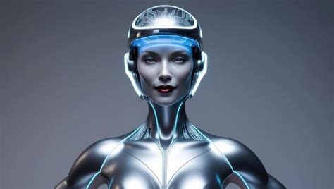 Futuristic Cyborg Woman Premium Ai Generated Image