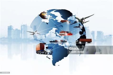세계 물류 배경 또는 운송 산업 또는 운송 사업 컨테이너화물 선적 트럭 배달 비행기 수입 수출 개념 0명에 대한 스톡 사진 및 기타 이미지 Istock