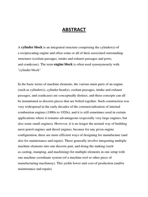 Four Cylinder Engine Block Design And Analysis Pdf Internal