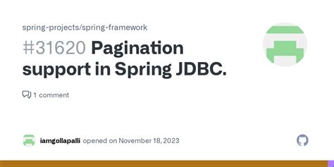 pagination support in spring jdbc · issue 31620 · spring projects