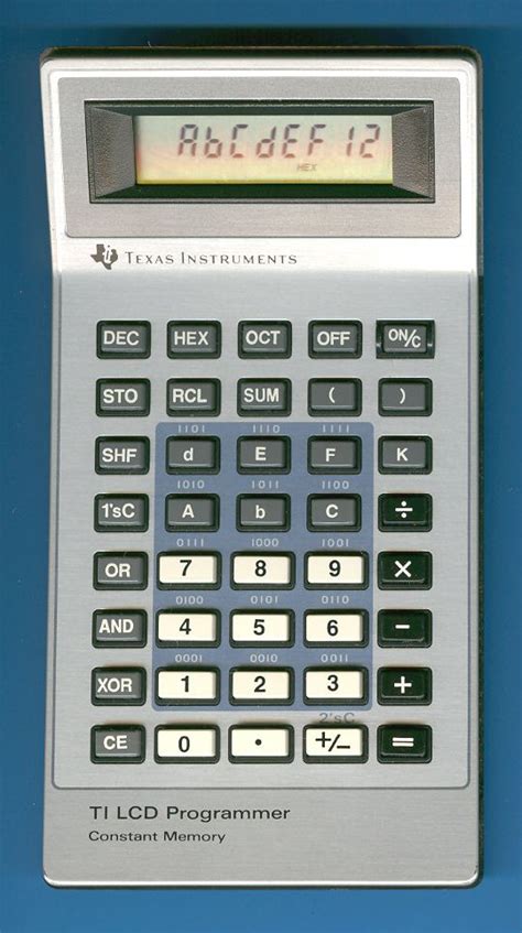 texas instruments ti lcd programmer functions in decimal octal and