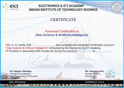 Advanced Certification In Data Science And Ai By Eandict Academy Iit Roorkee Cloudxlab