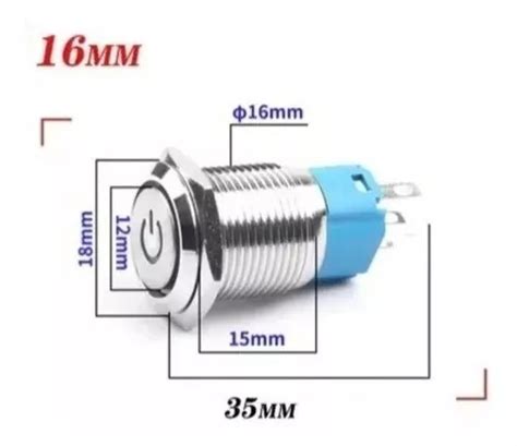 Botão Liga desliga Led 12 24v Metal Inox 16mm Com Trava à venda em São Paulo Zona Leste São