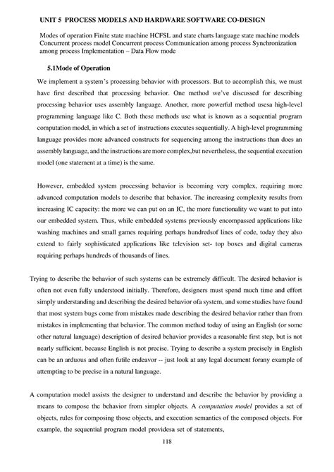 Process Models And Hardware Software Co Design Unit 5 Process Models And Hardware Software