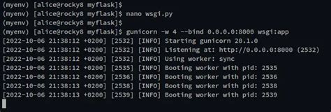 how to install flask with nginx and gunicorn on rocky linux