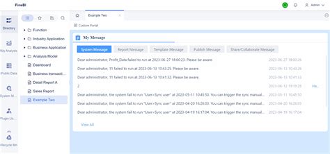 My Message Component Finebi Help Document