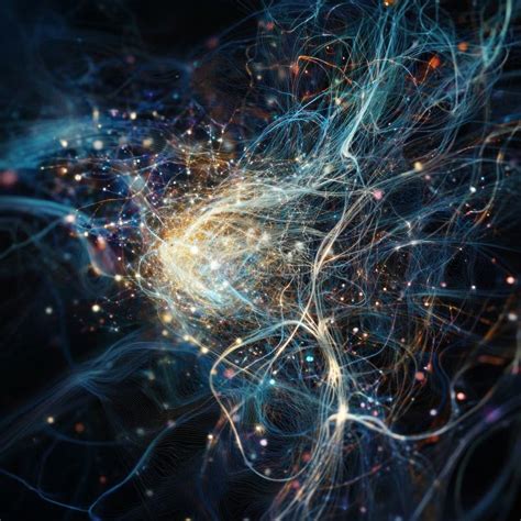 Abstract Neural Network Visualization With Glowing Connections And