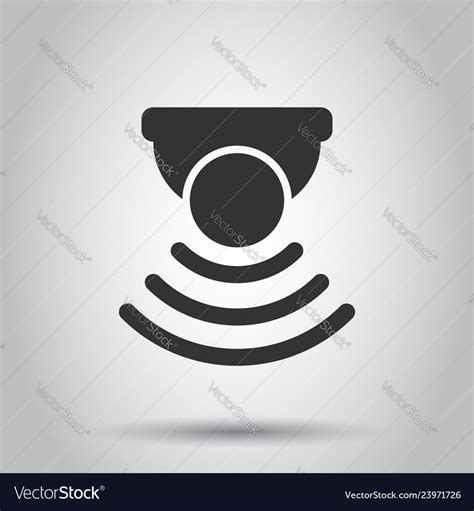 Motion Sensor Icon In Flat Style Sensor Waves Vector Image
