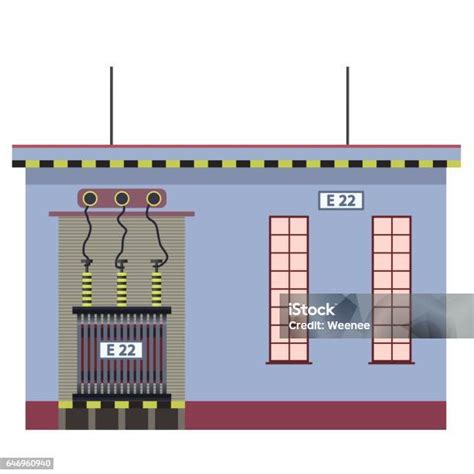 Grafik Info Bangunan 2d Transformator Listrik Pembangkit Listrik