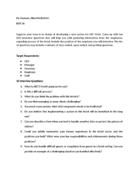 Activity ARG De Guzman Allen Medrick M De Guzman Allen Medrick M BSIT A Suppose Your