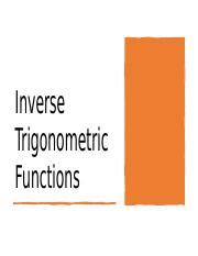 Understanding Inverse Trigonometric Functions: A Brief | Course Hero