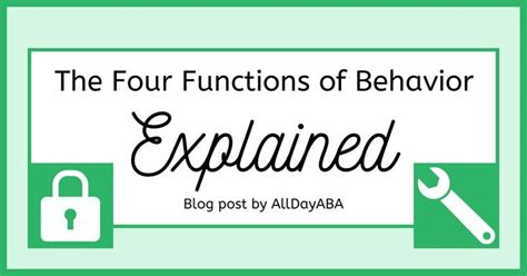 The Four Functions Of Behavior Explaining How To Use An Explanated Tool