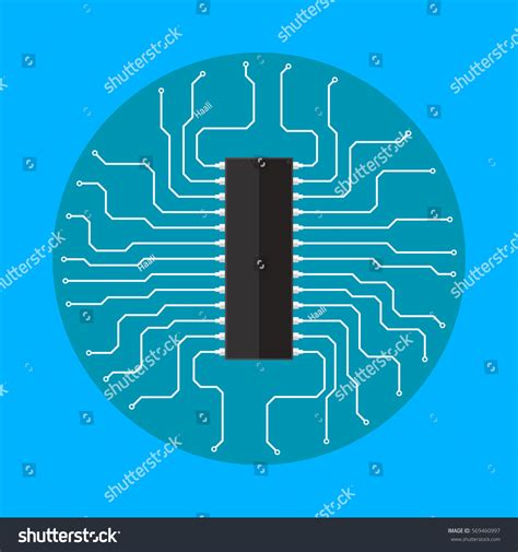 Chip Circuit Board Flat Design Simple Stock Vector Royalty Free 569460997 Shutterstock
