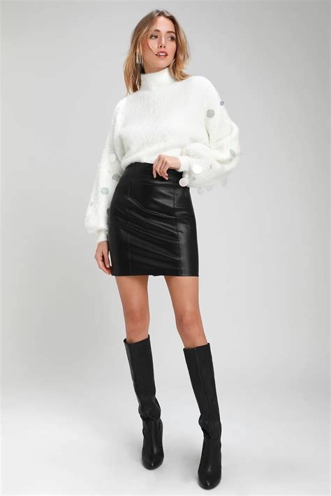 Black Leather Skirt Outfits Paris Outfits Winter Skirt Casual Winter