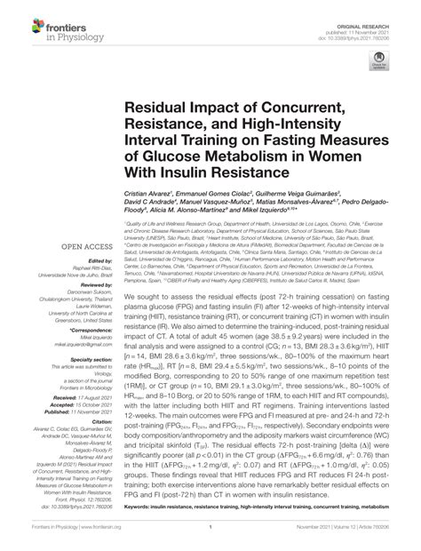 pdf residual impact of concurrent resistance and high intensity
