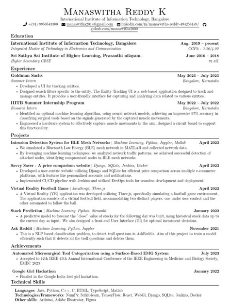 resume ml pdf machine learning computing