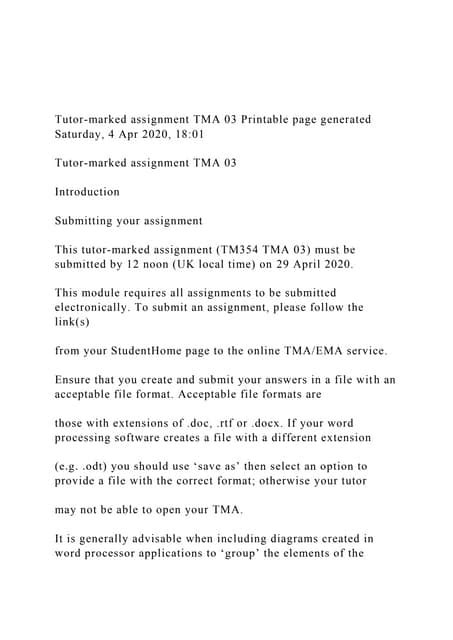 Tutor Marked Assignment Tma 03 Printable Page Generated Saturddocx Computing Technology