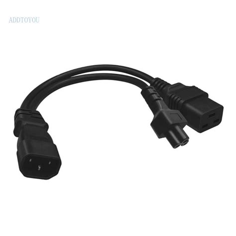 3C C14 To C19 C5 C14 Splitter 32cm IEC320 C14 Male Plug To C19 C5 Female Socket Y Splitter