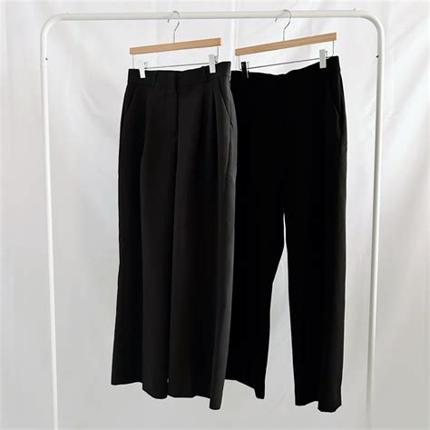 투핀턱 하이웨스트 와이드슬랙스 2 Ver 숏 롱~xl 사방스판 사계절 히든밴딩 에이블리