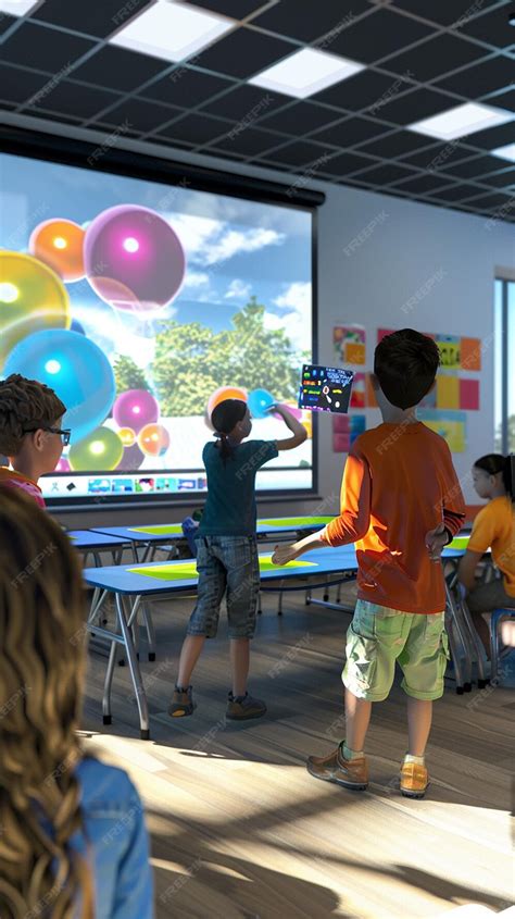 interactive smart classroom with iot in education premium ai