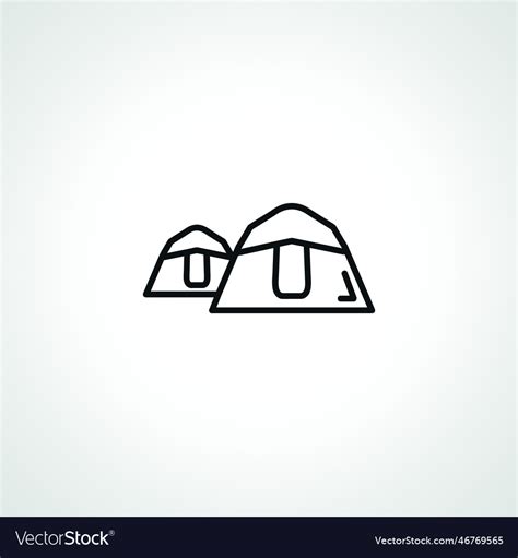 Camping Tent Line Icon Tent Line Icon Royalty Free Vector