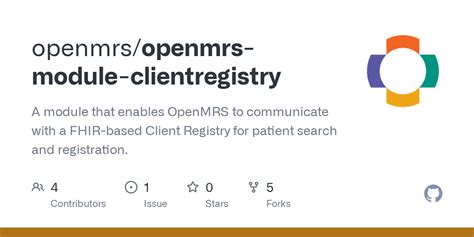 github openmrs openmrs module clientregistry a module that enables