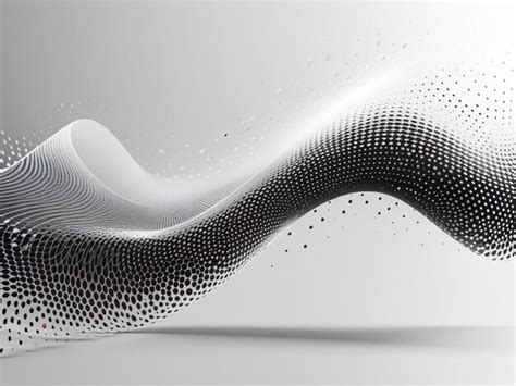 Flowing Dots Particles Wave Pattern 3d Curved Holography Premium Ai Generated Image
