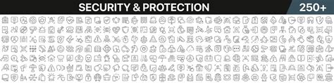 Premium Vector Security And Protection Linear Icons Collection Big