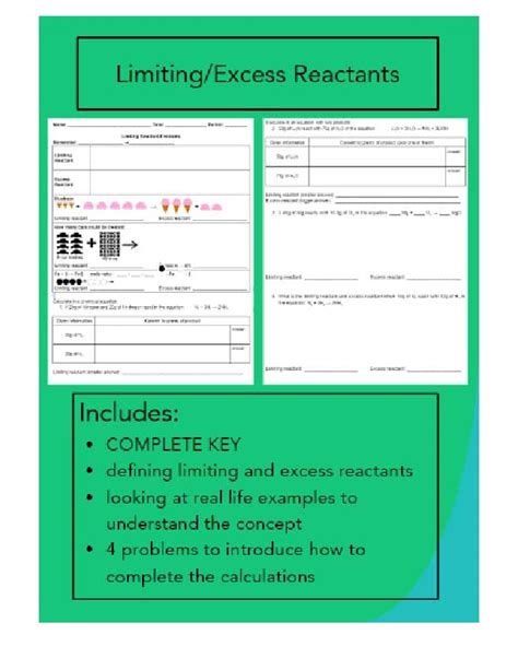 Limiting And Excess Reactants By Texassecondaryscience Tpt