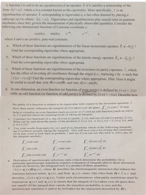 solved a function fis said to be an eigenfunction of an