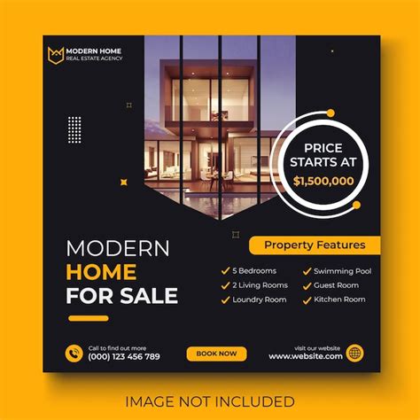 벡터 부동산 광장 전단지 소셜 미디어 게시물 또는 사각형 배너 템플릿 프리미엄 벡터