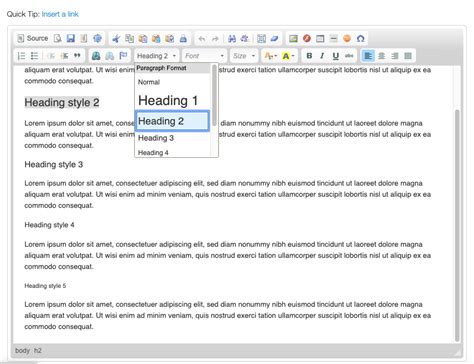 Heading And Paragraph Styles Dc2