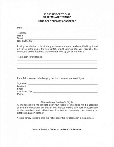 Editable 30 Day Eviction Notice Template California Doc Example