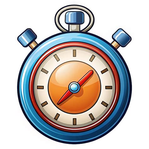 Stopwatch Timer Cartoon Icon With Simple Design Premium Ai Generated Image