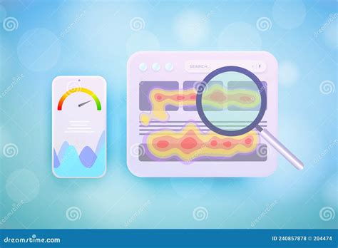 Heat Map And Page Speed Optimization Website Seo Tool 3d Concept Website Heatmap Insights And