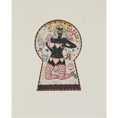 Tony Fitzpatrick Pink Angel Keyhole Cutie 1998 Mutualart