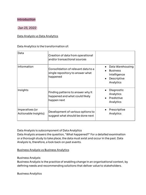 Business Analytics Notes Pdf