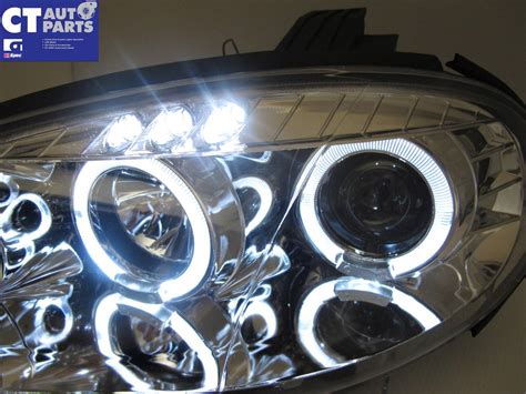Clear Led Angel Eyes Projector Head Lights For 01 05 Mazda Mx5 Nb Mx 5